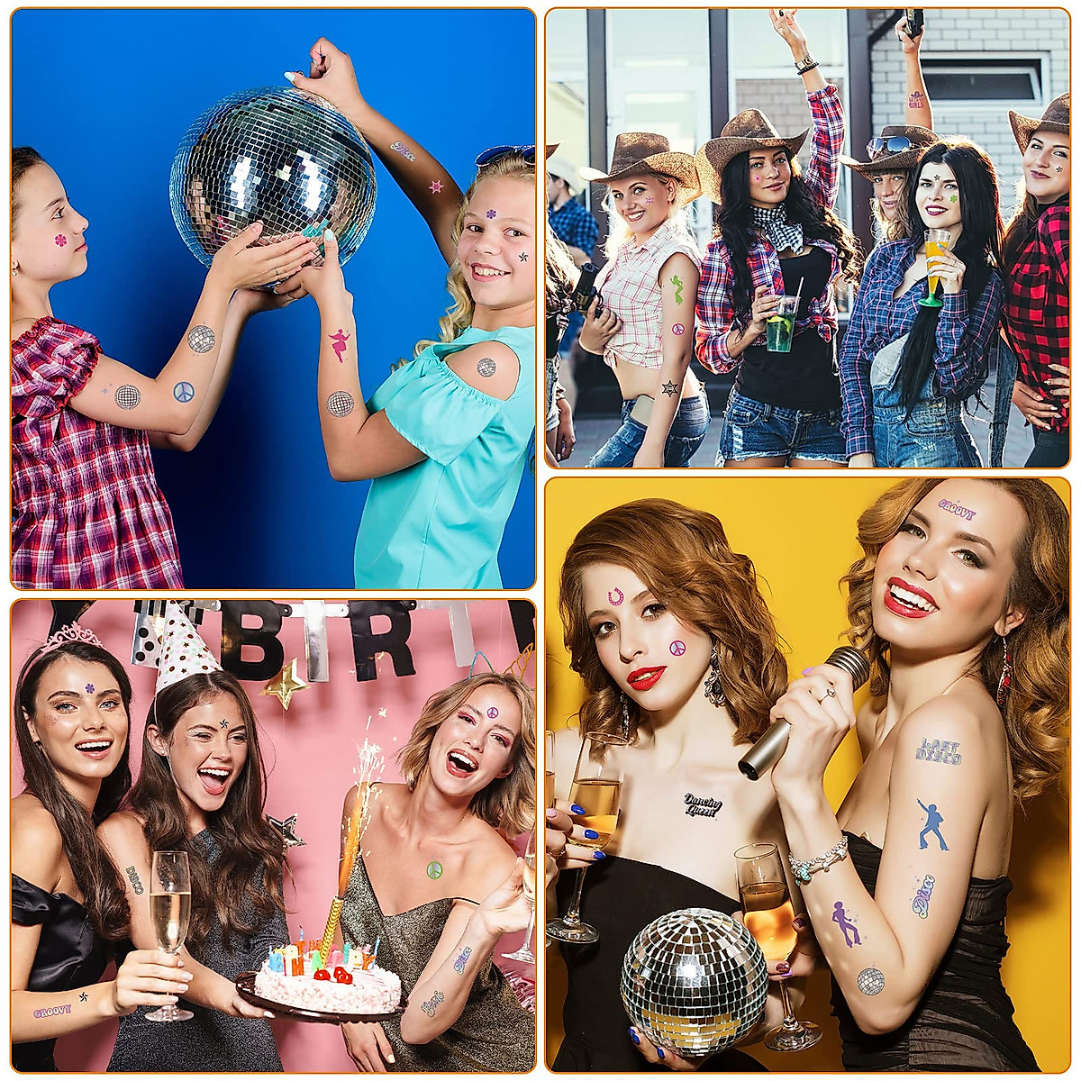 280 Pieces Bachelorette Temporary Tattoos Glitter Styles Last Rodeo Disco Temporary Tattoos Bride Tattoos Giddy up Party Decoration Cowgirl Bridesmaid Favor Bride to Be Gift Bridal Shower Supplies