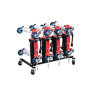 Yeeoy Car Dolly Rack, Hydraulic Trolley Jack Stand Organizer, Jack Stands Holder Storage Rack, 4-Dolly Capacity Black