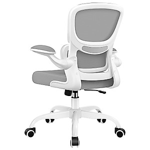 Razzor Office Chair, Ergonomic Desk Chair with Lumbar Support and Adjustable Armrests, Comfy Desk Chair Breathable Mesh Mid Back Computer Chair, Reclining Office Chair for Home Office - Light Gray