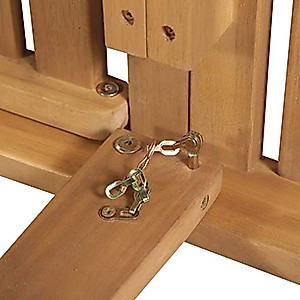 EstaHome Folding Sun Lounger | Foldable Chaise Lounge | Adjustable Outside Patio Sunlounger | Outdoor Wooden Garden Lounge Chair | Weather Resistant Brown Solid Acacia Wood 78.7" x 24" x 11.8"-33.9"