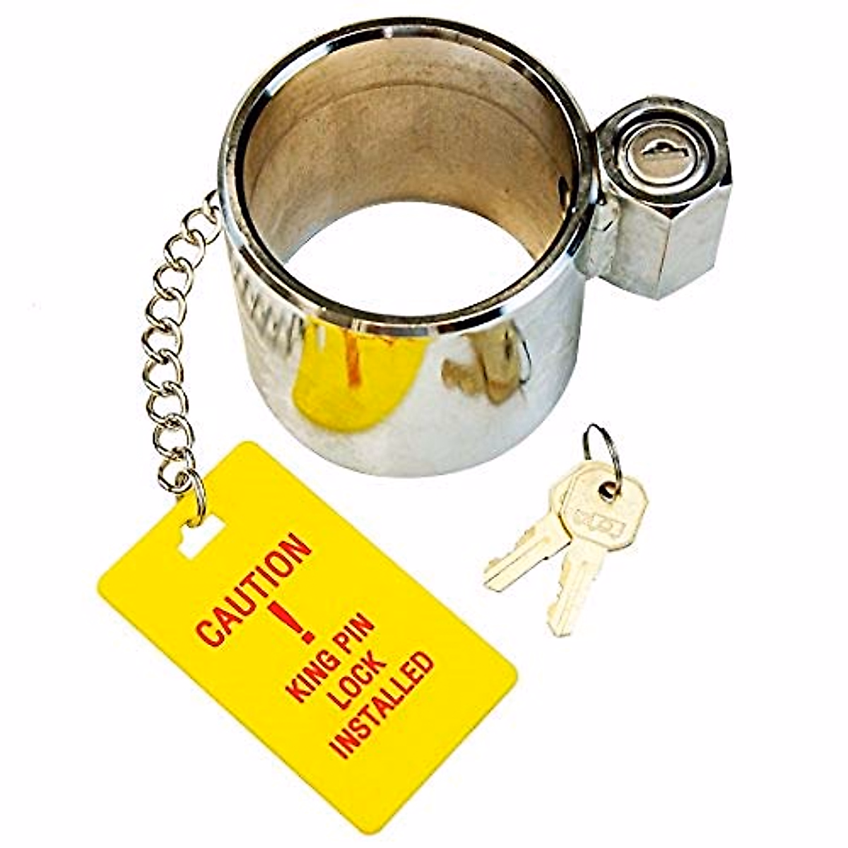 VULCAN King Pin Trailer Hitch Lock - Heavy Duty Chromed Steel - Works with RVs and Class 8 Trailers