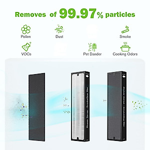 Housmile Premium HEPA Replacement Filter Compatible with Blueair Sense Air Purifier,Blueair Sense+ Air Purifier, 2 Pack Filters Including 4 Carbon Pre Filter