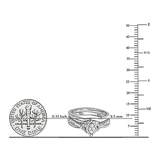 Dazzlingrock Collection 0.33 Carat (Cttw) Round White Diamond Marquise Shape Engagement Ring Set 1/3 CT, Sterling Silver, Size 7