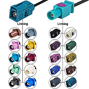 onelinkmore Car Antenna Universal Vehicle Radio Stereo AM & FM Antenna Connector Cable Fakra Z Male Female to DIN Plug Connector Cable for Car Stereo Audio HD Radio Head Unit CD Media Player Receiver