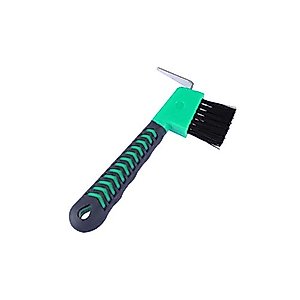 STOBOK 1Pc Horse Hoof Pick, Anti-Slip Deluxe Durable Ergonomically Practical Grip Hoof Pick with Brush Cleaning Tools for Horse Grooming Tools