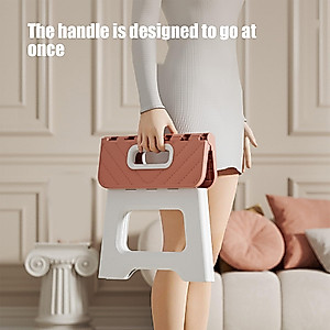 Home Folding Step Stool - Heavy Duty Step Stools for Adults, Compact Foot Stools, Lightweight Plastic Foldable Step Stool for Kitchen, Bathroom & Living Room