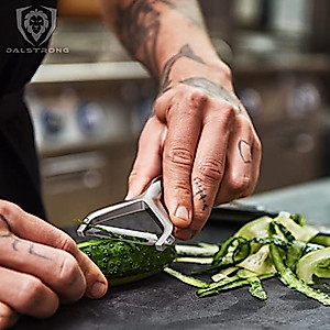Dalstrong Razor VX - Y Peeler - High Carbon Stainless Steel - Non Slip G10 Handle - Fine, Serrated & Julienne Blades Set - Premium Vegetable, Fruit, Potato Peeler for Kitchen