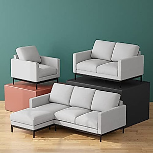 ZINUS Logan Loveseat, Green Tea Infused Foam Cushions, Tool-Free, Easy Assembly, Light Grey
