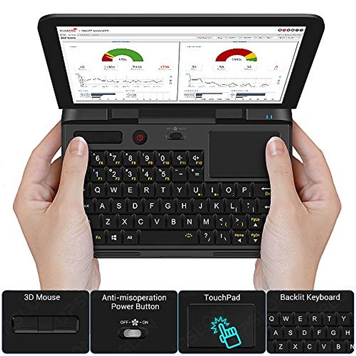 GPD Micro PC [256GB M.2 SSD Version] 6 Inches Mini Industry Laptop [Latest HW Update CPU Celeron Processor N4120] Portable Laptop Computer Notebook OS Win 10 Pro,Ubuntu Mate 18.10,8GB RAM