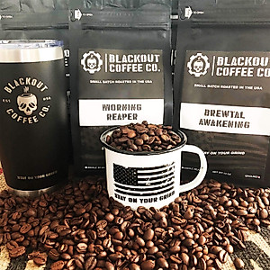 Blackout Coffee, Brewtal Awakening Dark Roast Coffee, High Caffeine, Bold, Rich, Aromatic, Strong & Flavored Coffee Beans, Fresh Roasted In The USA – 12 oz Bag (Ground Coffee)