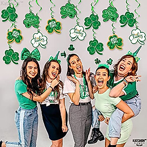 KatchOn, St Patricks Day Hanging Decorations - Pack of 30, No DIY | St Patricks Day Hanging Swirls Decorations | Shamrock Decorations | St Patricks Day Decorations | Saint Patricks Day Decorations