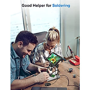7'' Digital Microscope 1200X,Dcorn 12MP 1080P Photo/Video Microscope with 32GB TF Card for Adults Soldering Coins,Metal Stand,Wired Remote,10 LED Fill Lights,PC View,Windows/Mac Compatible