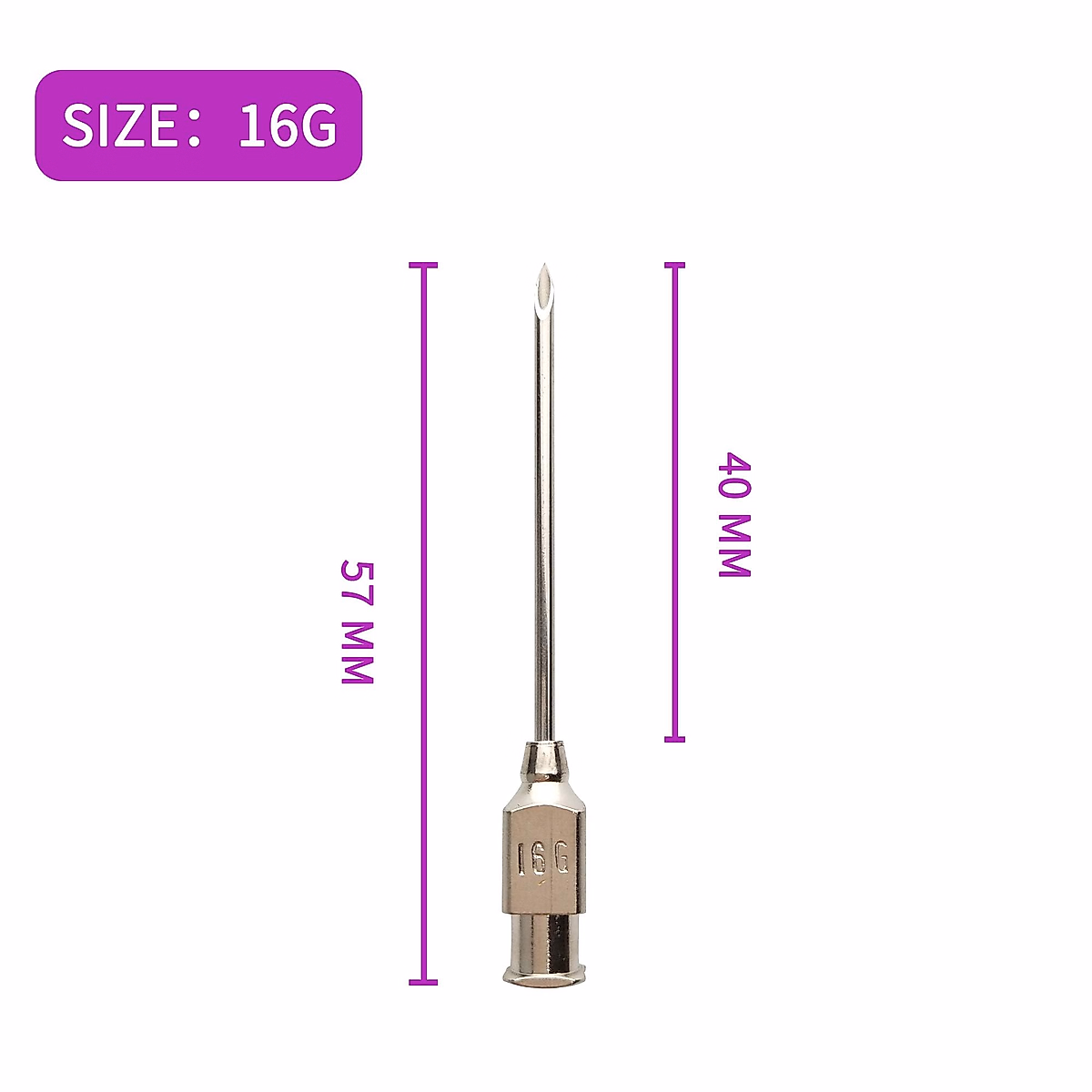 24PACK 16G 16-40mm Dispensing Needle with Luer Lock/Veterinary Stainless Steel Injection Needle,pet Poultry Needle，Bovine Pig Injection Needle