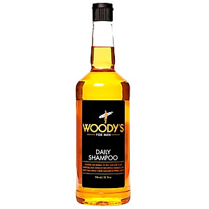 Woody's Men's Daily Shampoo, All-Natural Nourishing Hair Cleanser with Vitamin B5, E, Aloe Vera & Ginger, for All Hair Types - 32 fl oz