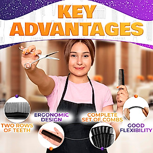 12Pcs Small Combs - Wallet Comb for Men Black Plastic Mens Combs for Hair Disposable Hair Comb Pack Barber Professional Beard Comb for Men