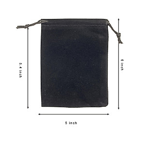 AEAOA Gift Bags, Pack of 25 Pieces 6" X 5" Velvet Drawstring Jewelry Pouches, for Candy, Pins, Jewelry, Treats, Birthday Party Favors (Black)