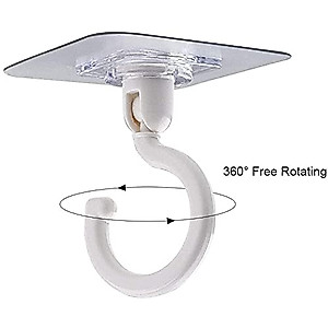 Heavy Duty Adhesive Wall Hook Under Cabinet Hooks for Hanging Clothes,Bag, Hat,Towel Hanger Kitchen Bathroom Wall Hanger Swivel Utility Hook (White)