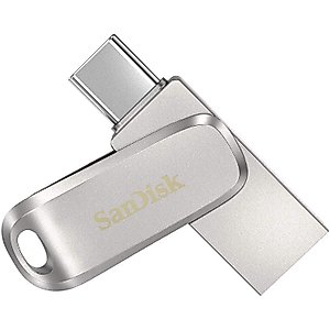 SanDisk Ultra Dual Drive Luxe 64GB Type-C Flash Drive for Microsoft Surface Book 3, Surface Duo 2, Surface 4, Surface Go 3 Tablets (SDDDC4-064G-G46) Bundle with (1) Everything But Stromboli Lanyard