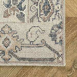 nuLOOM August Machine Washable Tribal Area Rug, 4' x 6', Light Grey