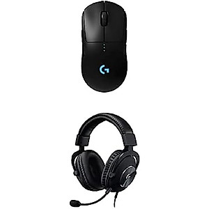 Logitech G Pro X Gaming Headset with Blue VO!CE Technology Bundle Pro Wireless Gaming Mouse with Esports Grade Performance