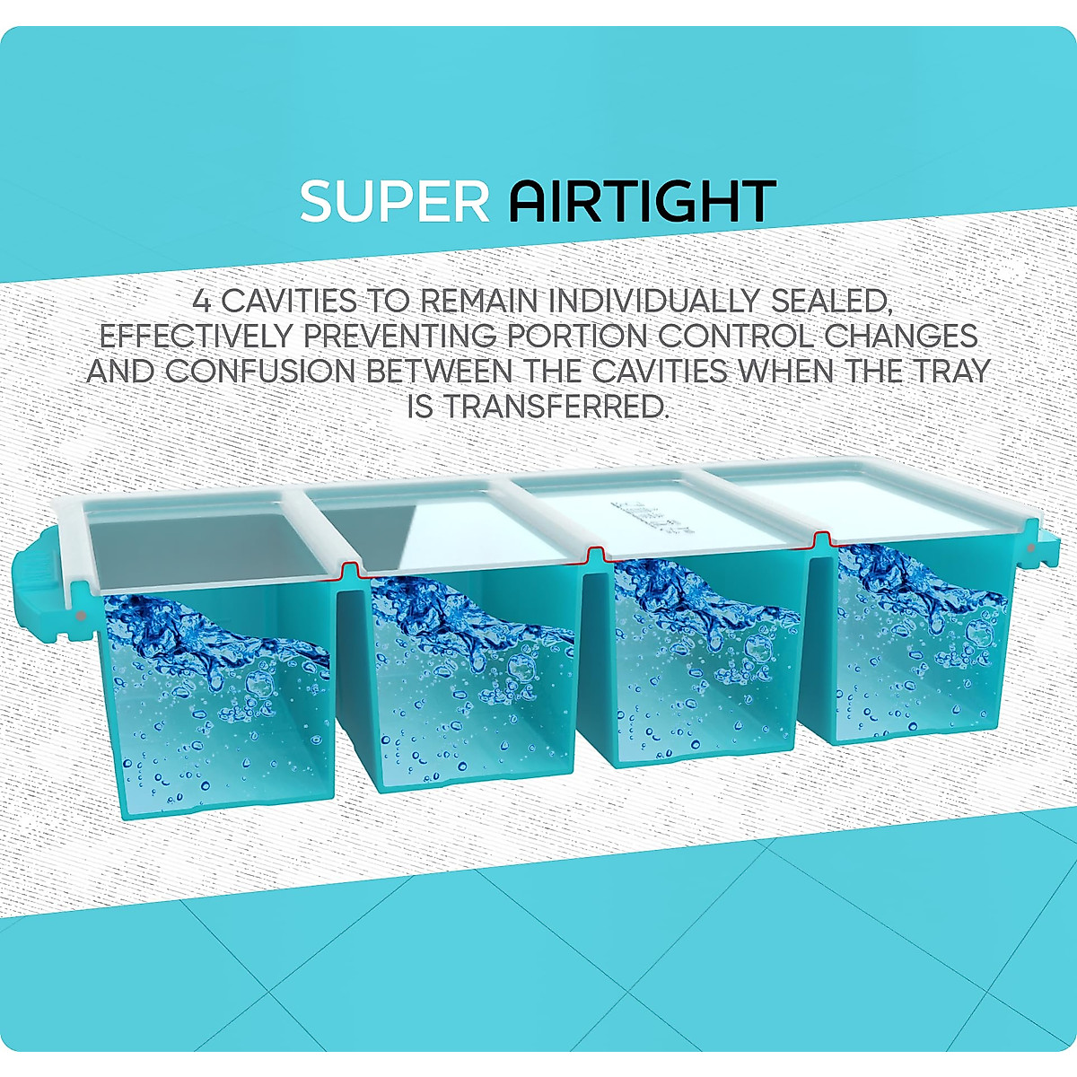 XOMOO Silicone Freezer Tray With Lid - Soup Freezer Container molds - Large Ice Cube Tray- makes 8 perfect 1 cup portions cubes, 2-Pack Freezer Storage Food Soups & Meal Prep - Oven & Dishwasher -Safe