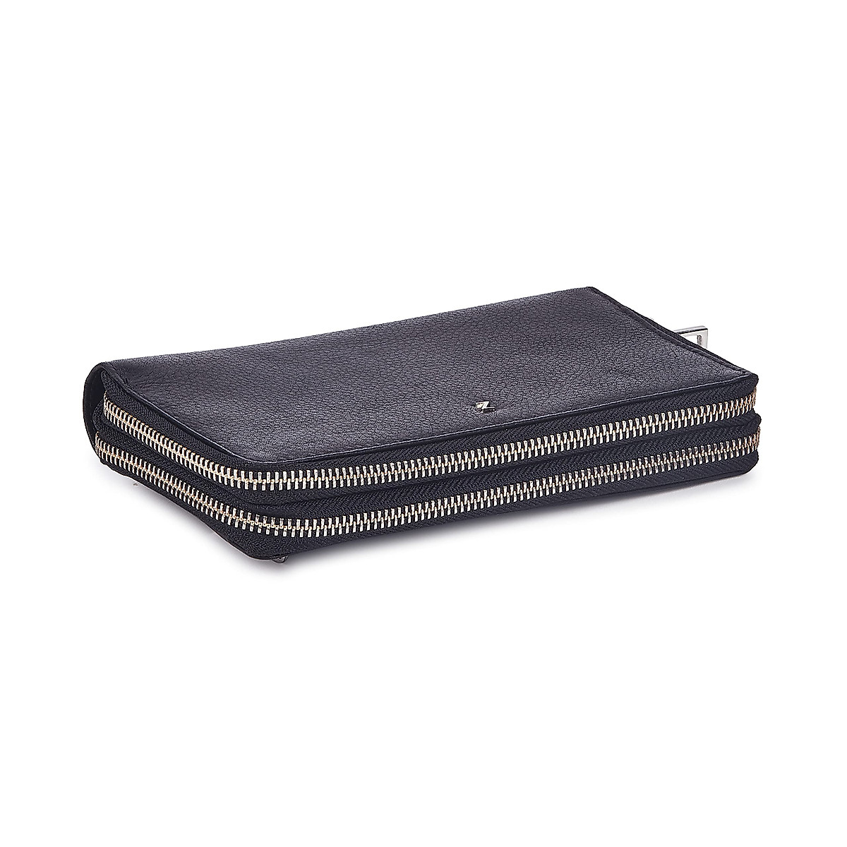 Zinda Genuine Leathers Women’s Wallet Purse Long Double Zip Around RFID Protection (Black)