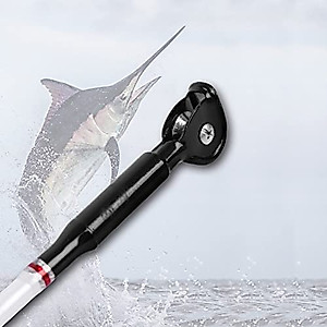 Fiblink Trolling Rod Saltwater Deep Dropper Big Game Rod Conventional Boat Roller Rod Carbon Fishing Pole (1 Piece - 6' - 80-120lbs)