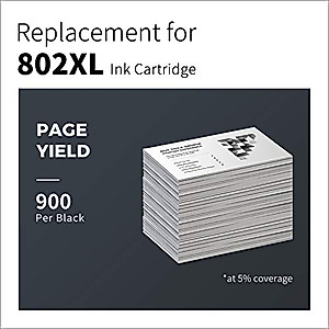 802 LemeroUexpect Remanufactured Ink Cartridge Replacement for Epson 802XL 802 XL T802XL Ink Combo Pack for Workforce Pro WF-4740 WF-4730 WF-4734 EC-4020 Printer Black, 2P