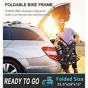 KGK 20'' Folding Electric Bike for Adults Teens Adjustable Height 350W Electric Commuter Bicycle for Women Men Adult Electric Mountain Bike Throttle & Pedal Assist Electric Road Touring Hybrid Ebike