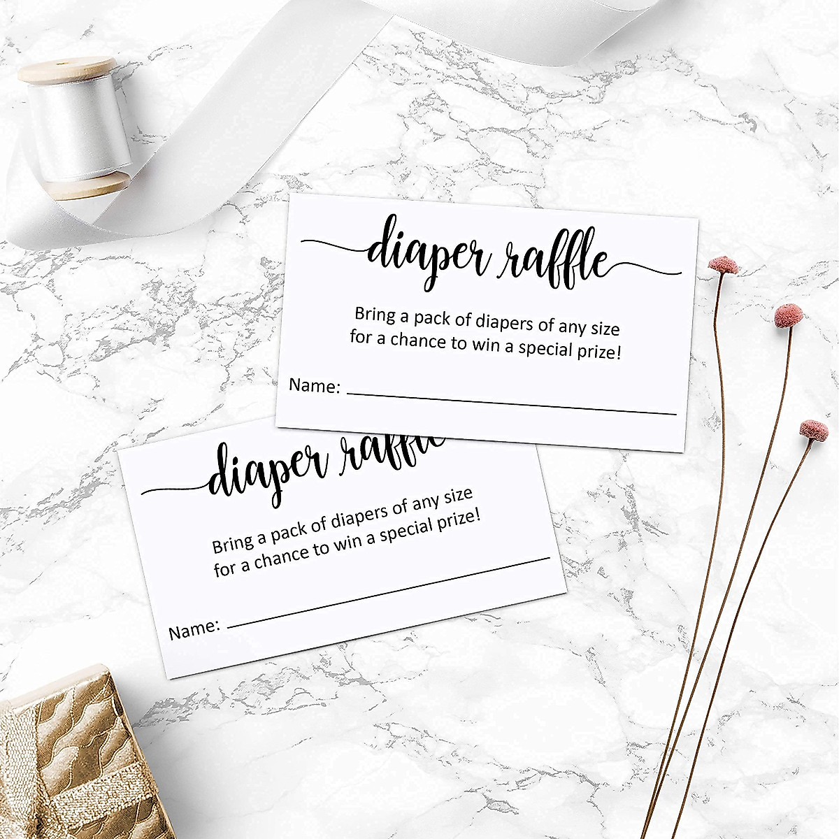 321Done Baby Shower Bundle: Diaper Raffle and Advice for Mom-to-Be - White