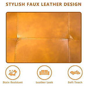 A Ainehome Sectional Sofa Living Room Furniture Set 103.5" Wide L Shape Couch Faux Leather with Left Hand Facing Chaise and Storage Ottoman for Home Room Decor Bedroom