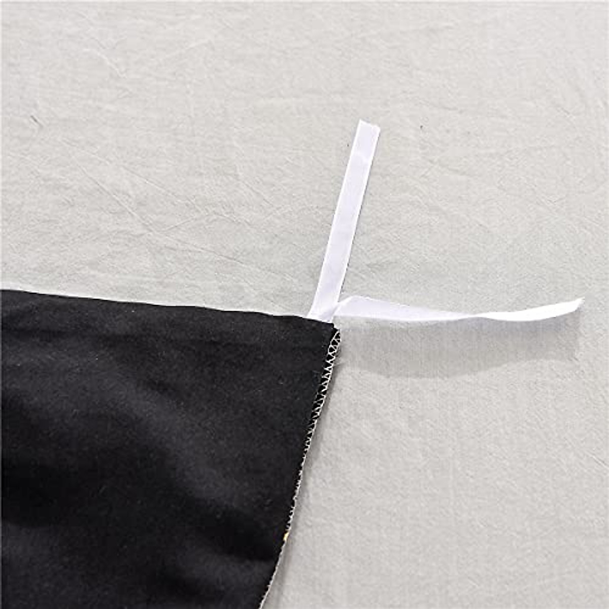 Holawakaka Black Gold Metallic Marble Duvet Cover Set Queen Size Foil Print Glitter Bedding Set (Black Queen, No Comforter)