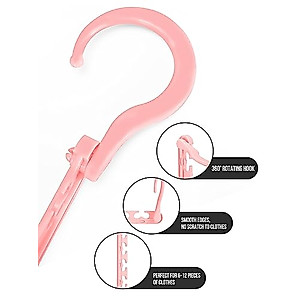 Smartor Closet Organizers and Storage - 12 Pack, Closet Organizer Hanger for Heavy Clothes, Hangers Space Saving for Wardrobe, Dorm, House Essentials for College Students Girls, Space Saver Hangers