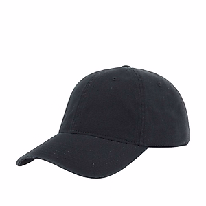 Classic Washed Cotton Twill Low Profile Adjustable Baseball Cap (Black)