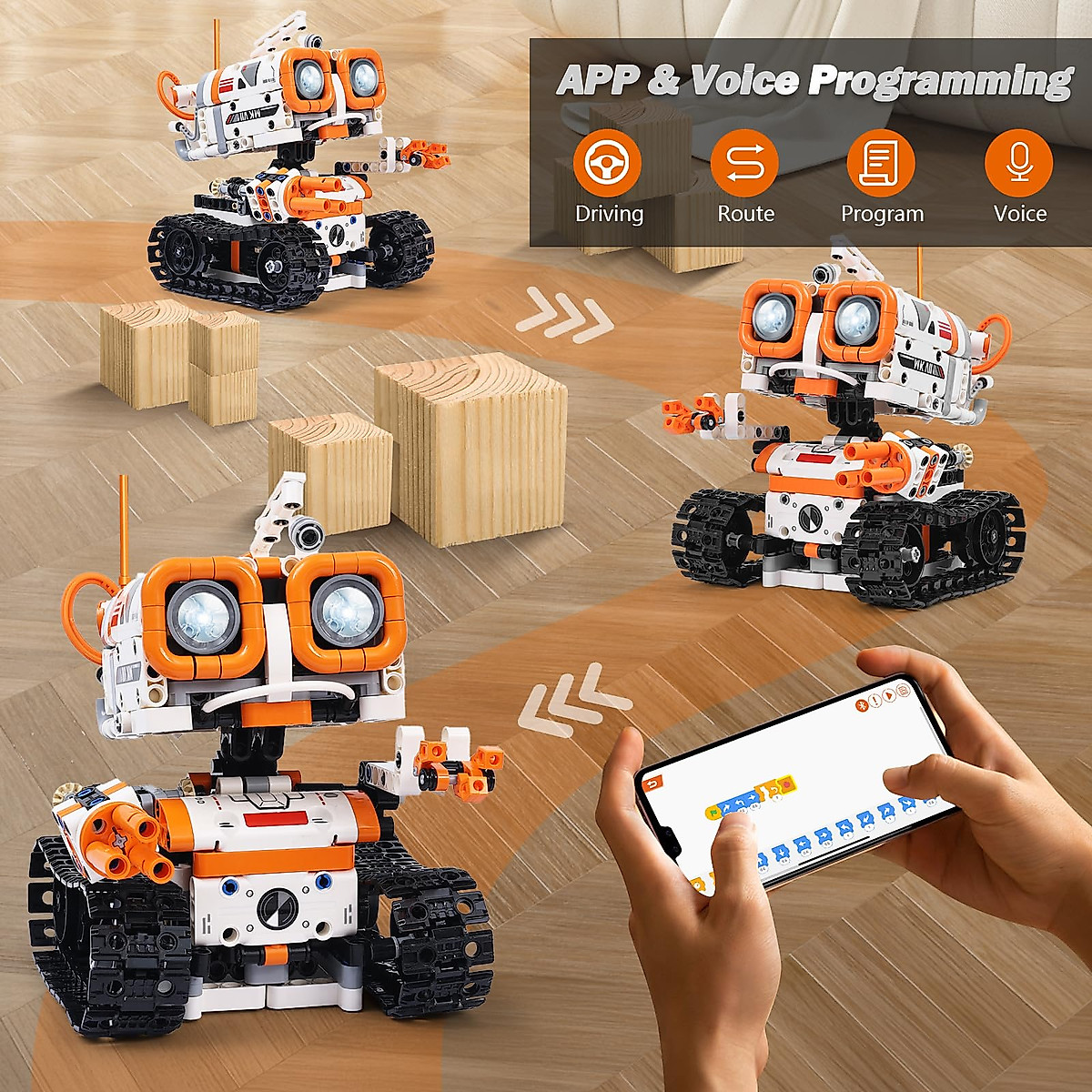 Kyanio STEM Robotics Kits for Kids Ages 8-12 8-14 Year Old, 3 in 1 Remote/APP/Voice Control & Programming Robot Building Set, Toy Coding Science Projects, Birthday Gift Ideas for 8 9 10 11 12+ Boys