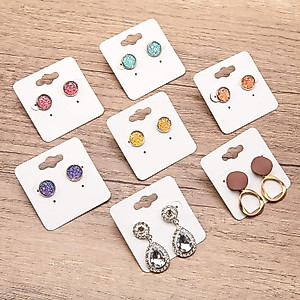 jijAcraft 100Pcs Earring Cards - 2" Kraft Earring Display Cards for Selling - Blank Paper Cards with 6 Holes for Earring Display Holder - Hanging Display Cards for Earring, Jewelry DIY Crafts(2"x 2"）