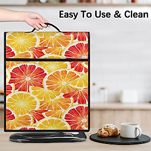 Citrus Slice Realistic Mixer Cover Dustproof Yellow Orange Stand Mixer Covers Compatible with 6/7/8 Quart Kitchen Mixer, 4 Pockets for Mixer Accessories