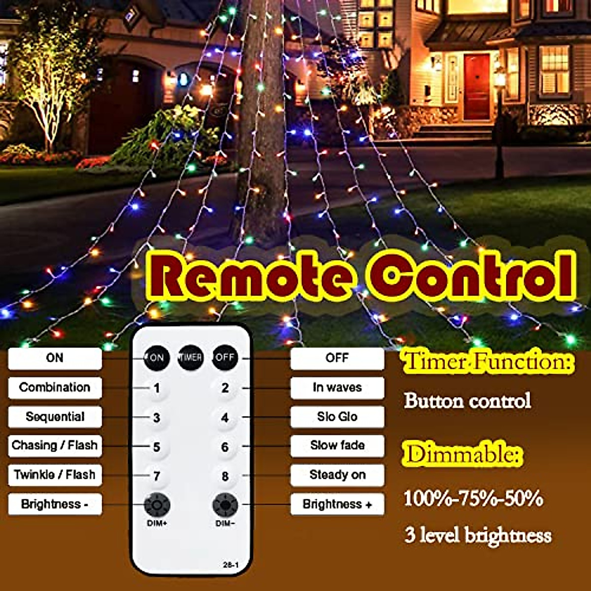 Christmas Lights Outdoor 405FT 1000 LED Long String Lights, Waterproof Plug in Twinkle Fairy Lights with Remote, 8 Modes Timer Dimmable for Xmas Tree Christmas Decorations Garden Party Warm White