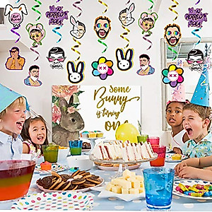 30Pcs Bunny Rapper Party Swirl Decoration Hanging Spiral Decor Whirl Streamers Toy Ceiling Decorations Birthday Party Ceiling Streamers Spiral Room Decoration Party Favors