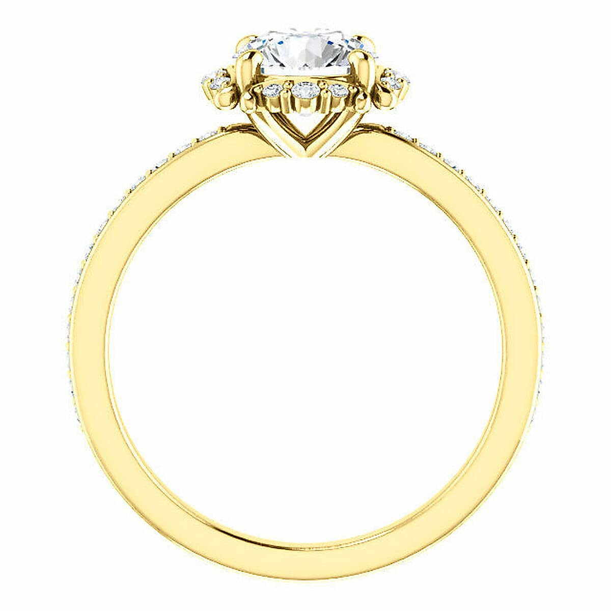 SISGEM 10K 14K 18K Solid Gold Engagement Rings for Women,Set 1.19/2.19 carat(cttw) Round Cut Moissanite Rings Wedding Engagement Anniversary Promise Bridal Bands with Engraved Name (18K-Gold)