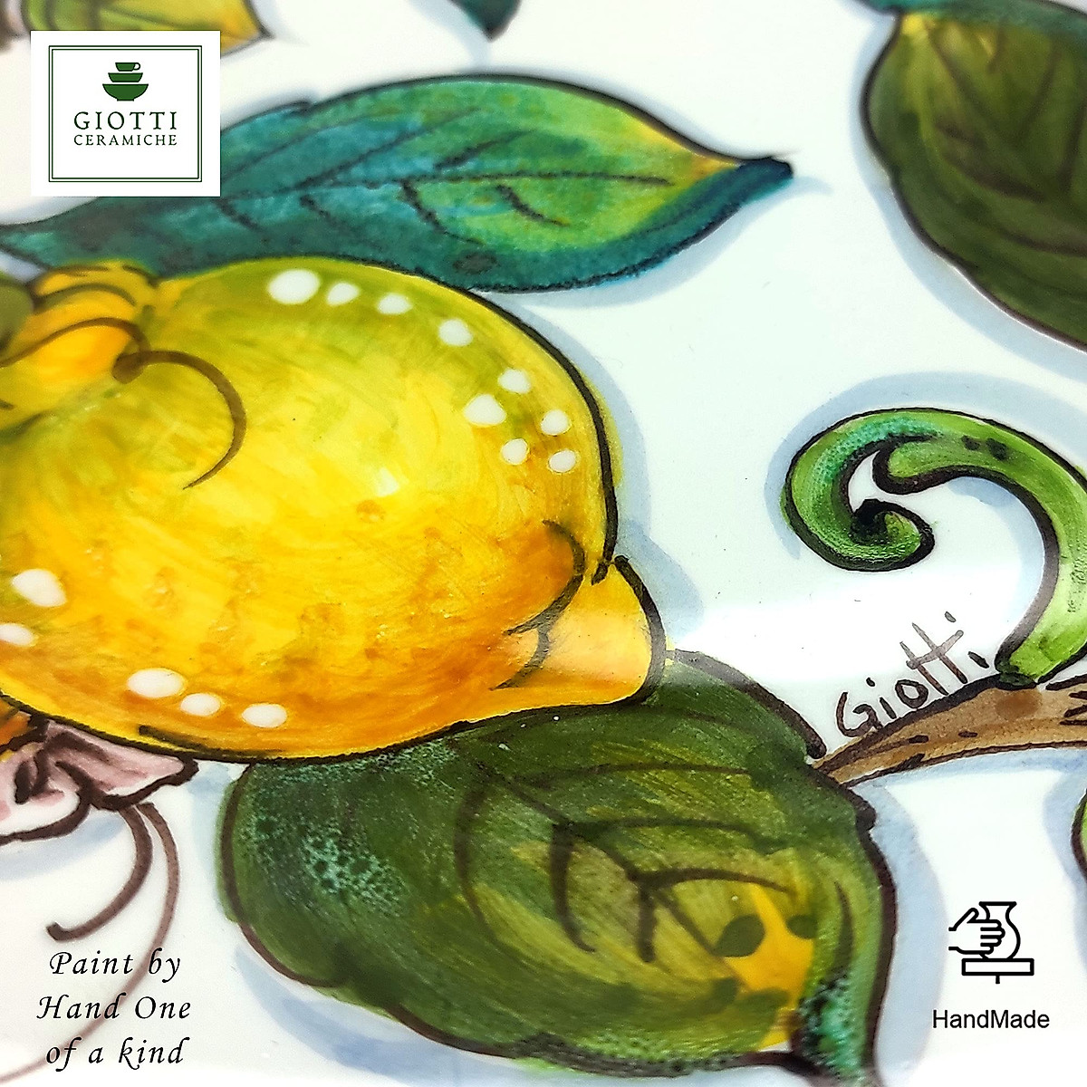 Italian Ceramic dinnerware set - Hand Painted kitchen Dishes sets for 6 - Made in ITALY Tuscany - Italian Pottery dinner plates - Home Decor Lemons Ceramics dishes set - Service For 6