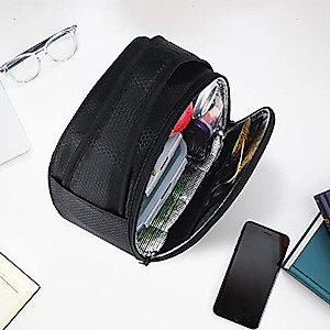 Gloppie Lunch Box Insulated Lunch Bag for Men Women Lunch Cooler Bags Black Lunch Tote Bag for Bento Box Lunch Containers Adult Lunchbox Lunchbag Work Office Picnic