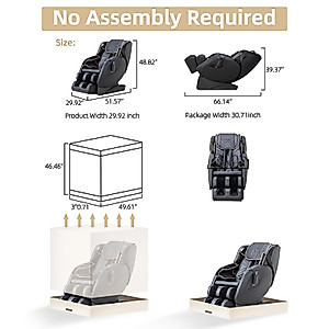 CYBERIX Massage Chair Full Body with Heat,Full Body Zero Gravity SL-Track Shiatsu Massage Chair,Massage Recliner Chair,Air Pressure,Bluetooth Speaker (Black)