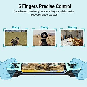 Mobile Game Controller, PXN P30PRO Retractable Low Latency FPS Game Gamepad, Micro USB Plug and Play E-Sports Gamepad for 4-6.67inch (Stretch: 6.5) Android/Apple/Samsung Smartphones - Cyan