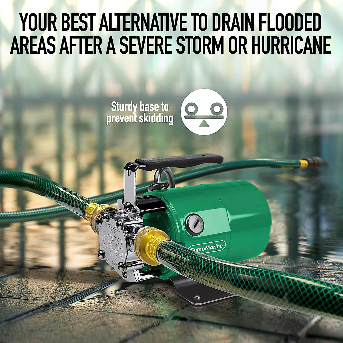 SumpMarine Water Transfer Pump, 115V 330 Gallon Per Hour - Portable Electric Utility Pump with 6' Water Hose Kit - To Remove Water From Garden, Hot Tub, Rain Barrel, Pool, Ponds, Aquariums, and More