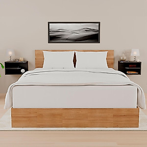 DIZAII Floating Nightstand Set of 2, Floating Bedside Table, Wall Mounted Nightstand, Wall Mounted Bedside Table, 3 Tier Floating Night Stand for Bedroom, Living Room, Office