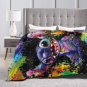 Cartoon Blanket Super Soft Flannel Throw Blanket Cute Anime Warm Blanket for Comfortable Bedding Office Travel and Sofa All Season (Blankets-1,60X50 in)