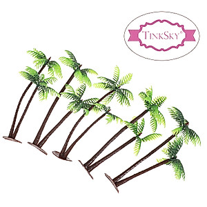 BESPORTBLE 5pcs Model Coconut Palm Tree Coconut Palm Tree Train Scenery Miniature Landscape Scenery for Model Train Railway Architectures Diorama DIY Scenery Landscape Green