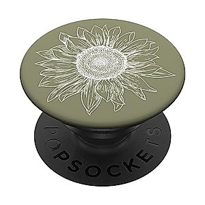 Abstract Pastel Boho Sunflower Minimalistic Line Art PopSockets Standard PopGrip