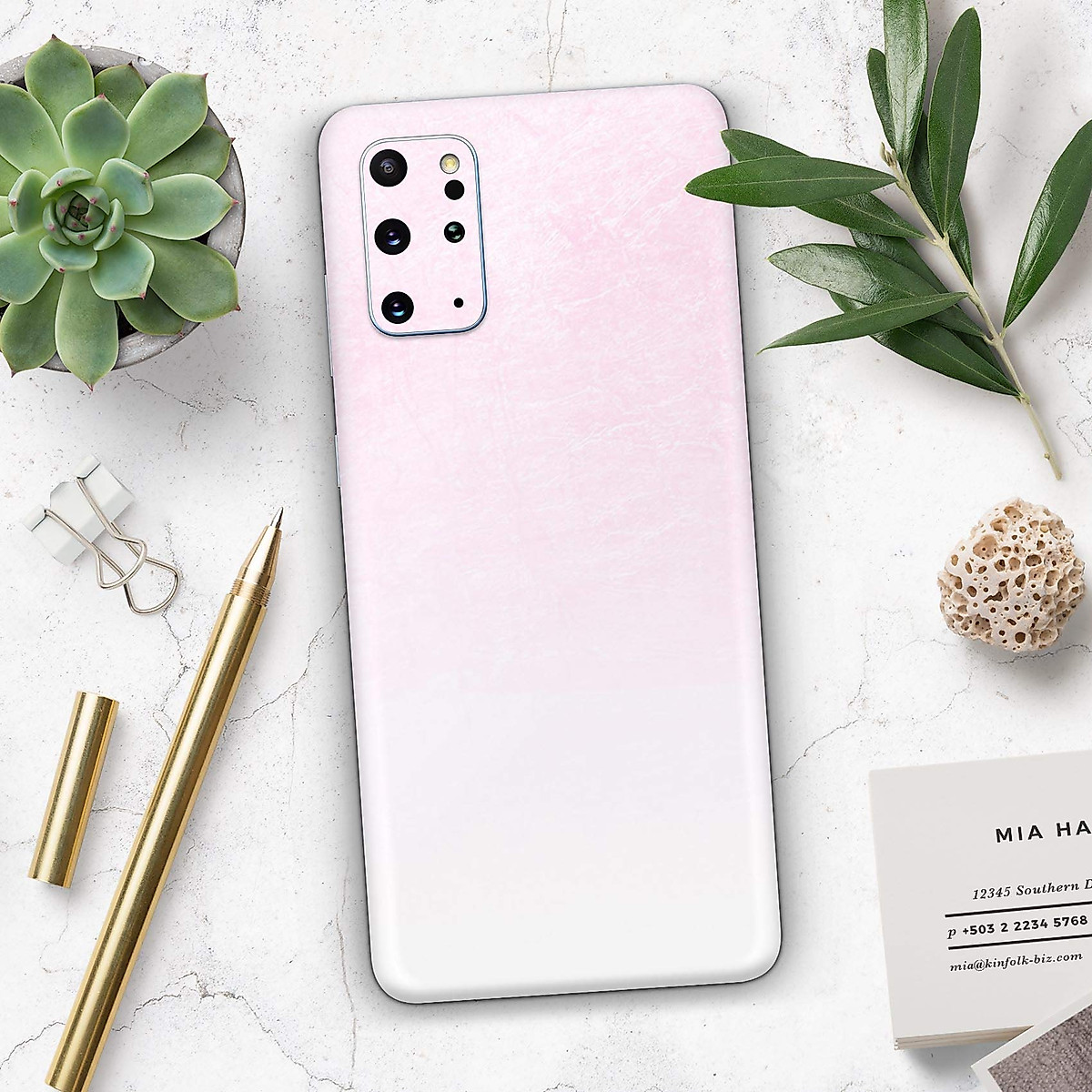 DesignSkinz Hot Pink Fade to White Protective Vinyl Decal Wrap Skin Cover Compatible with The Samsung Galaxy S20 (Screen Trim & Back Glass Skin)